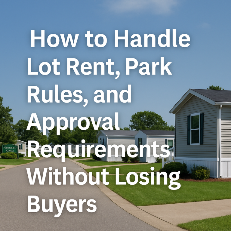 How to Handle Lot Rent, Park Rules, and Approval Requirements Without ...